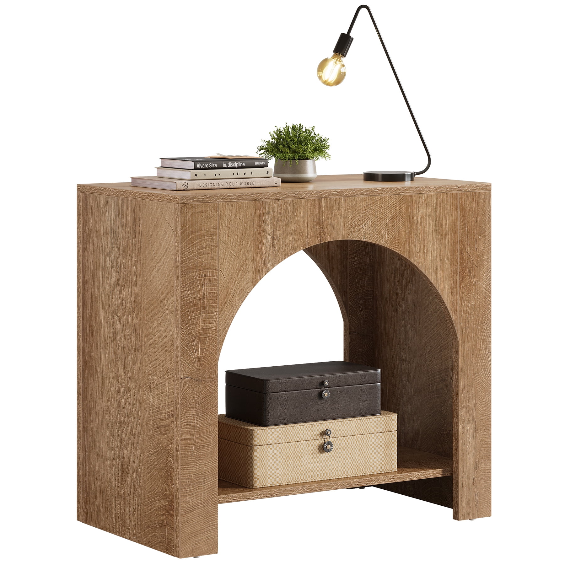 Click here for Fnova Farmhouse End Table With Storage  Modern Arc... prices