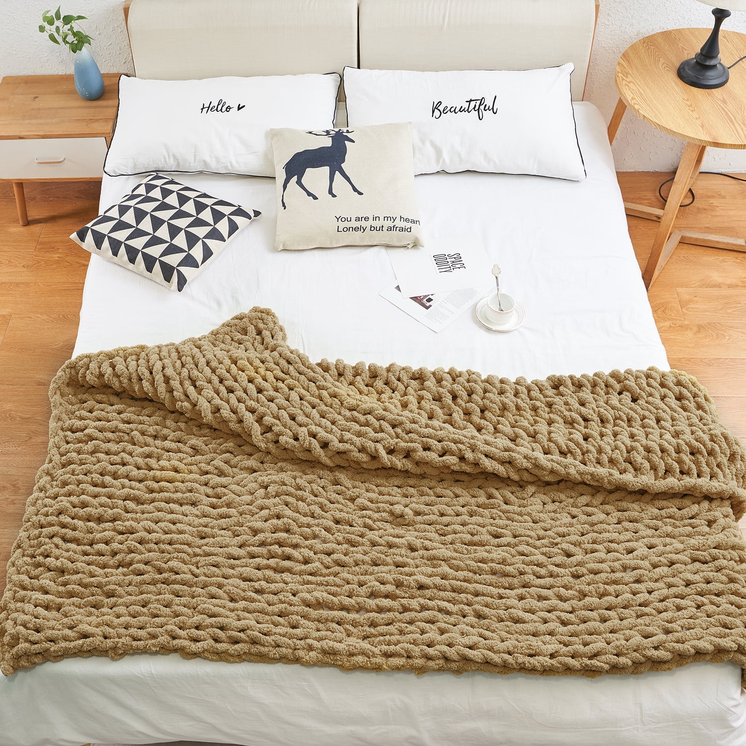 Click here for Modenna Chunky Knit Blanket Throws Chenille Yarn... prices