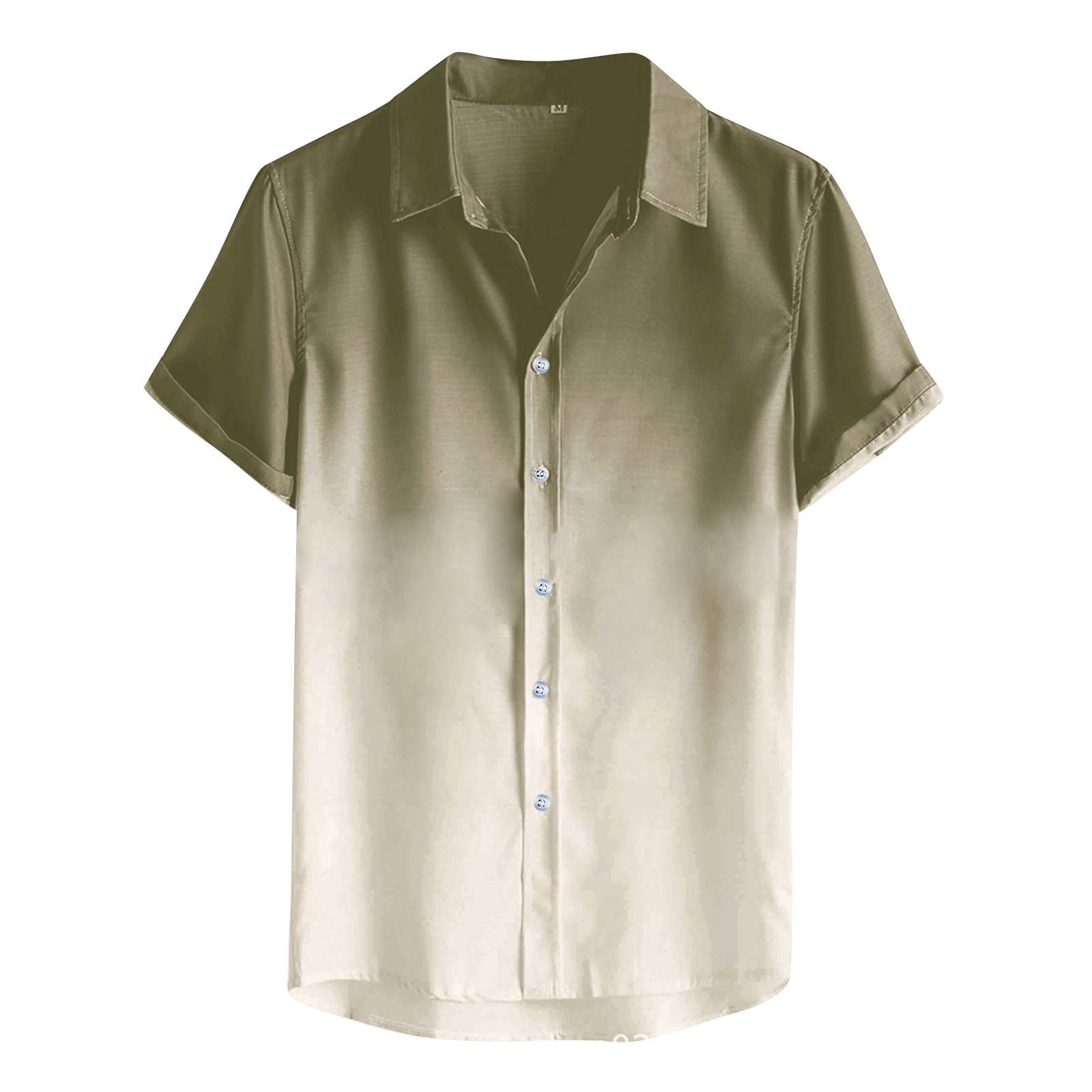 Click here for Faiwad Mens Gradient Shirts Short Sleeve Button Do... prices