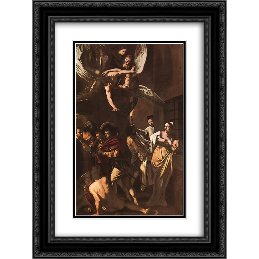 Caravaggio 2x Matted 20x24 Black Ornate Framed Art Print 'The ...