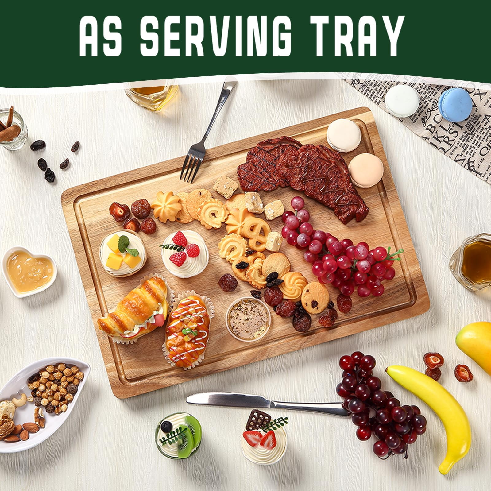 Click here for Beesclover Acacia Wood Cutting Board  18x12x1 Inch... prices