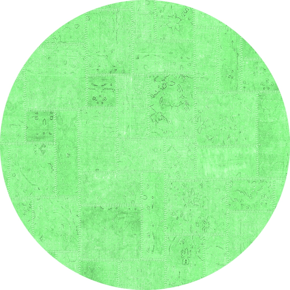 Ahgly Company Indoor Round Solid Emerald Green Modern Area Rugs, 3 ...