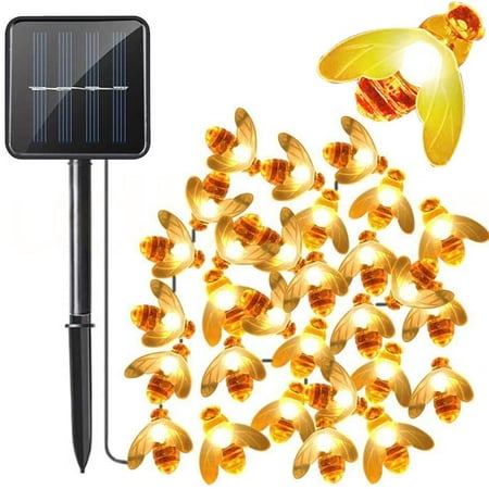 Bee String Lights, 6.5m Solar Powered 30 LEDs Outdoor Light, Waterproof ...