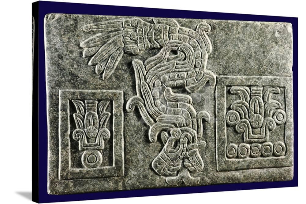 Relief of the Aztec god Quetzalcoatl as the Featered Serpent, Aztec ...