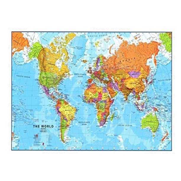 World Color Map Birthday - Edible Cake/Cupcake Party Topper for 1/4 ...