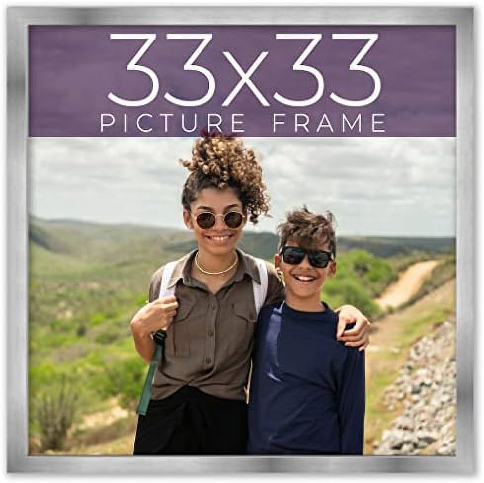 33X33 Frame Silver Real Wood Picture Frame Width 0.75 Inches | Interior ...