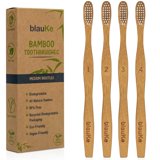 BlauKe® Bamboo Toothbrushes Soft Bristles 4-Pack – Biodegradable ...