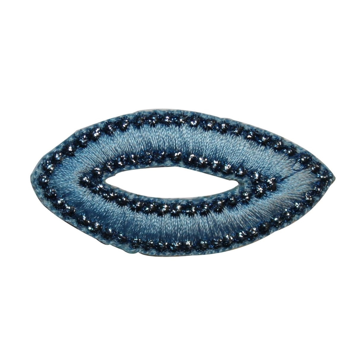 ID 8732 Blue Oval Patch Craft Design Loop Shape Embroidered Iron On Applique - Walmart.com
