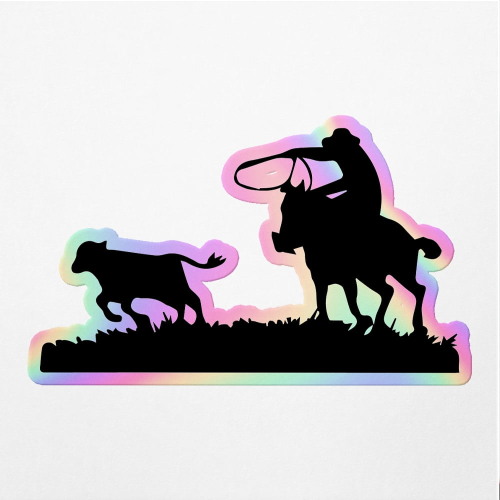 Vinyl Stickers Decals Of Cowboy Calf Illustration - Apply On Any Smooth ...