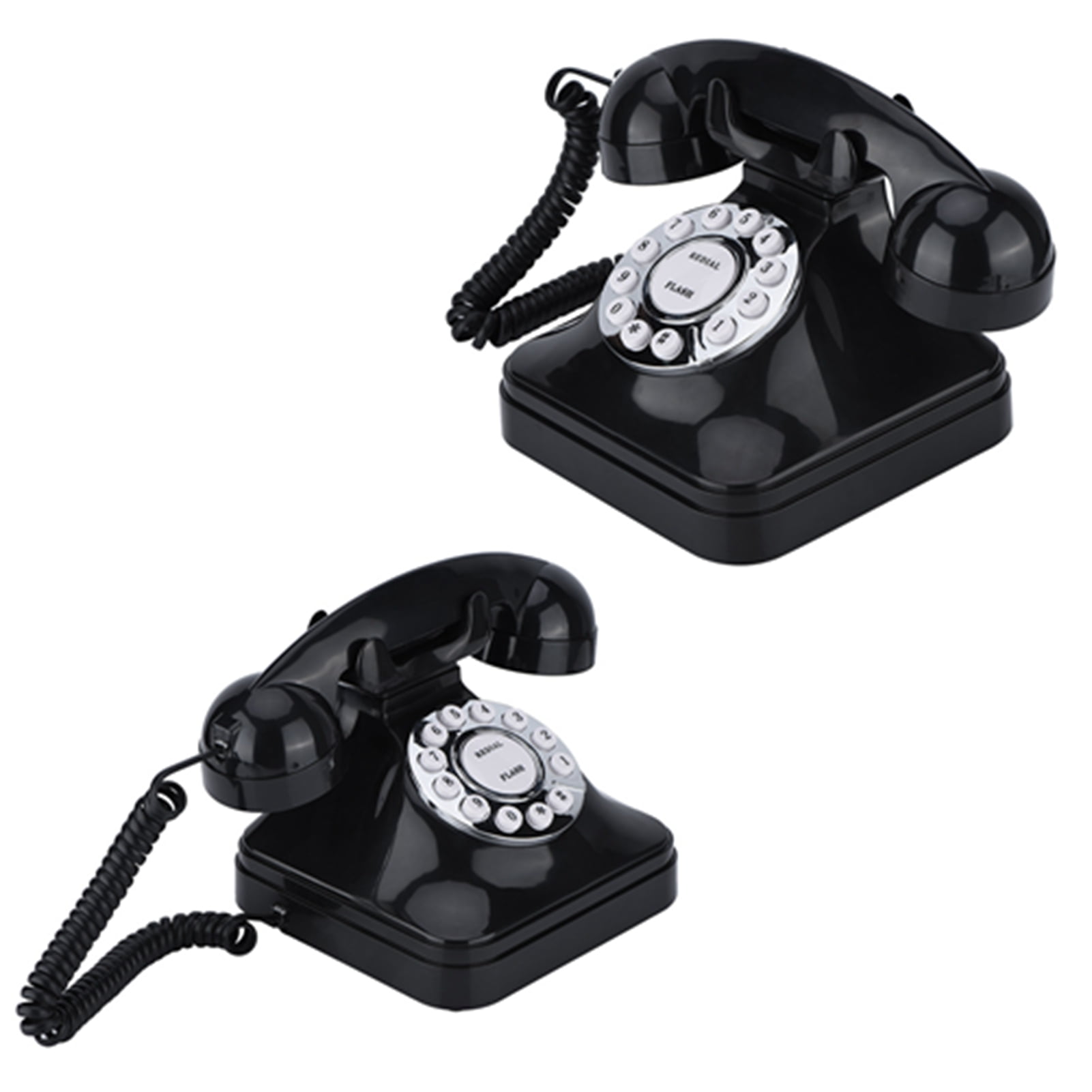 Teléfono fijo, WX-3011 Teléfono antiguo negro con múltiples funciones ...