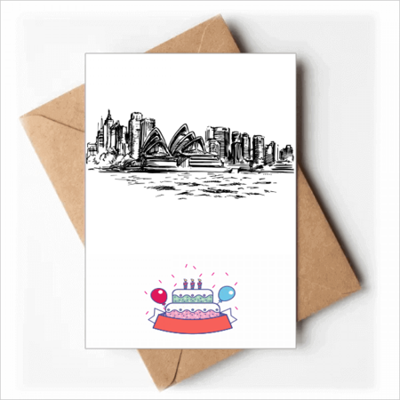 Australia Sydney Opera House Sketch Happy Birthday Greeting Cards ...