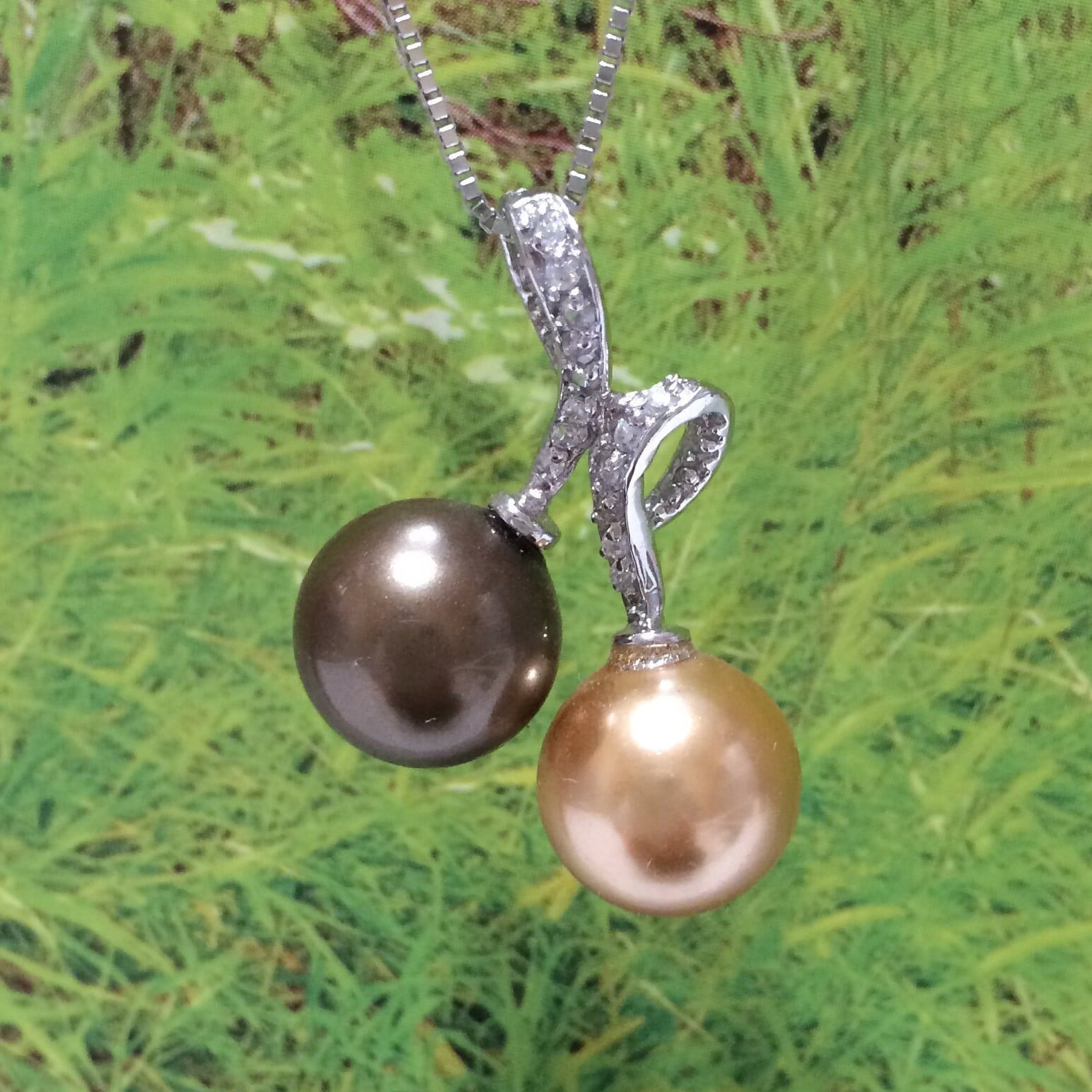 Unique Gorgeous Hawaiian Black & Gold Shell Pearl Necklace, Sterling ...