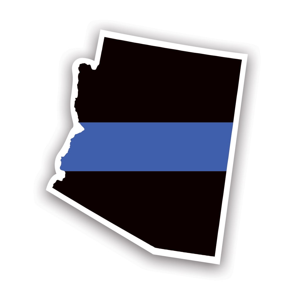 Arizona State Shaped The Thin Blue Line Sticker Decal - Self Adhesive ...