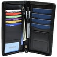 Leather Travel Wallet & Passport Holder holds 4 Passports Credit Cards ...
