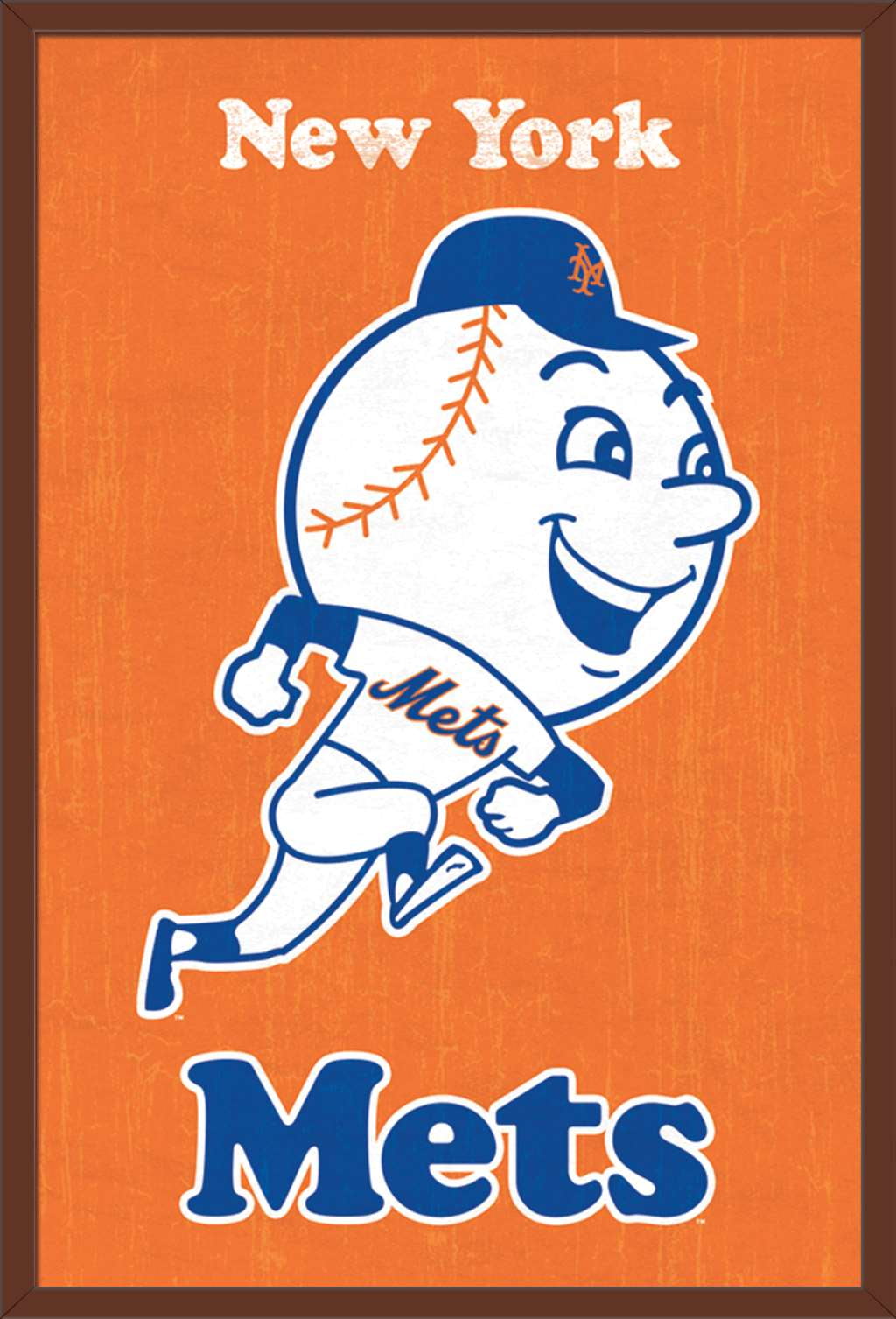 MLB New York Mets - Retro Logo 11 Wall Poster, 22.375" x 34", Framed ...