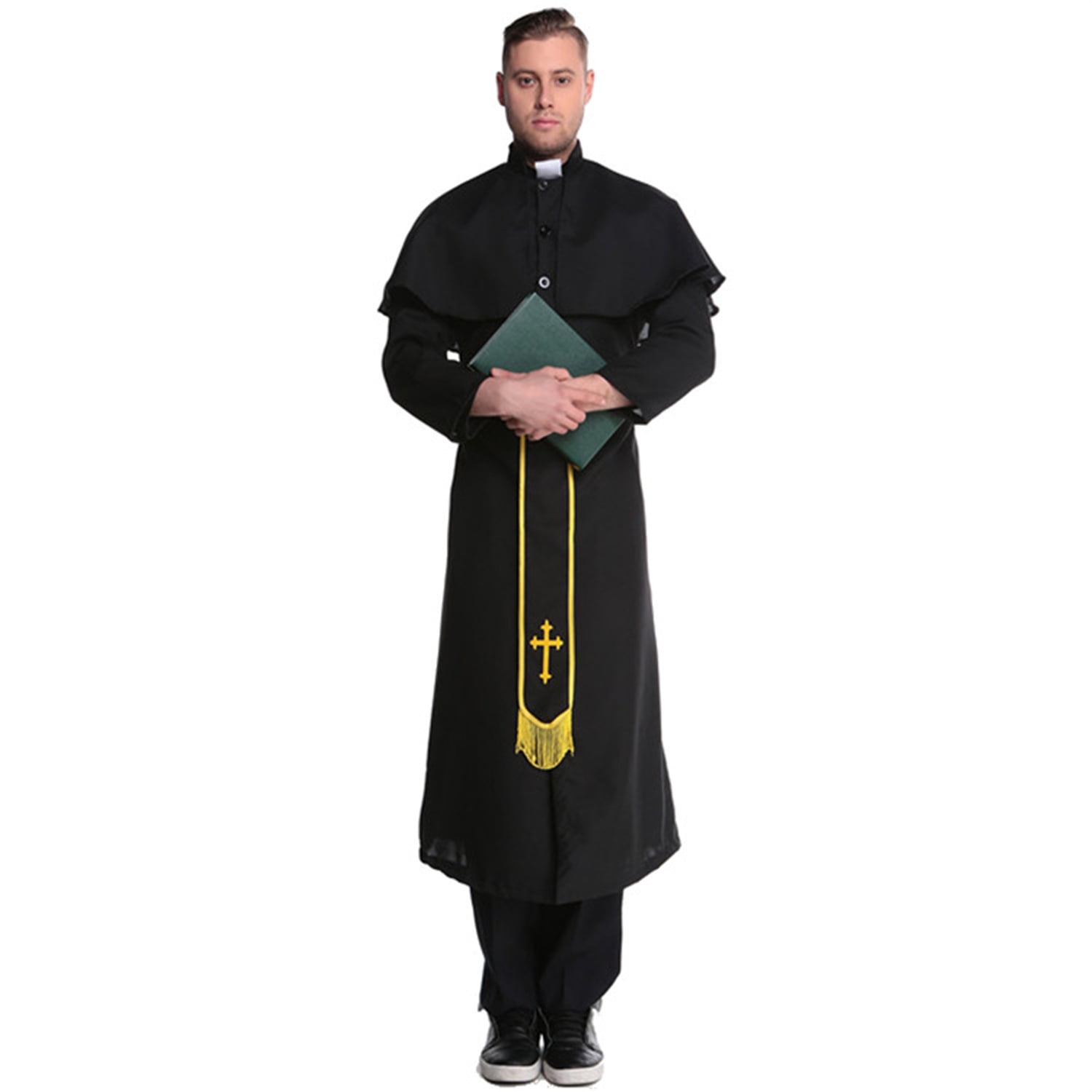 Buy Men's Deluxe Priest 3 Pc Priest Costume with Shawl, Belt Fancy ...