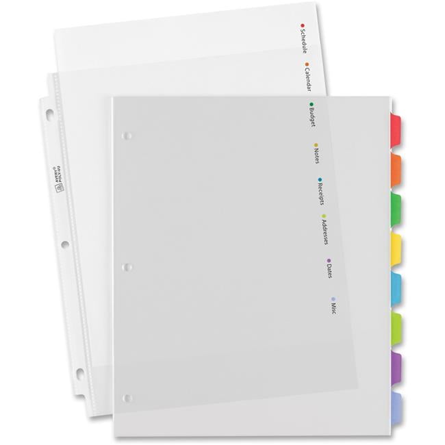 Clear View Plastic Dividers, 8 Tab - Clear - Walmart.com