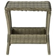 vidaXL Outdoor Side Table, Brown, PE Rattan, Small Accent Patio ...
