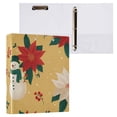 Christmas Cute Snowman with Poinsettia Round Ring Binder 3 Rings 1.5 ...