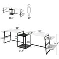 Natwind Two Person Desk with Storage Shelves, Double Desk with PC case ...