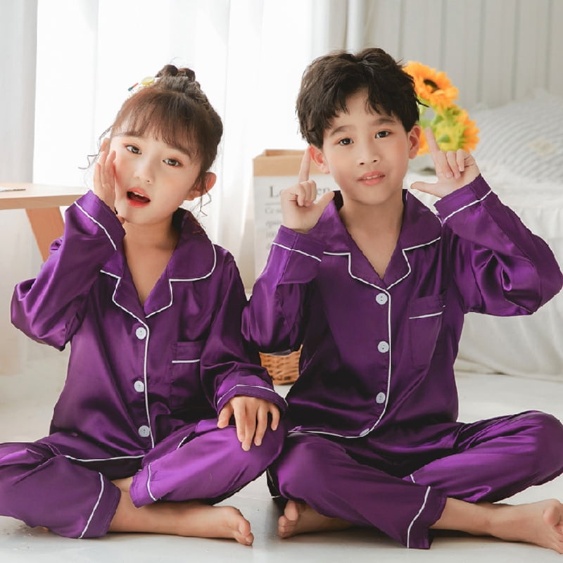 Click here for Fashion Trade New Children Silk Satin Pyjamas Set... prices