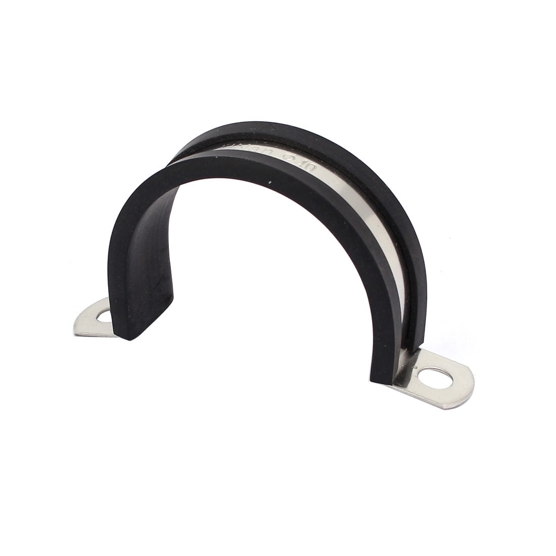 40mm Dia EPDM Rubber Lined U Shaped Pipe Tube Wire Clamps Clips 2pcs ...