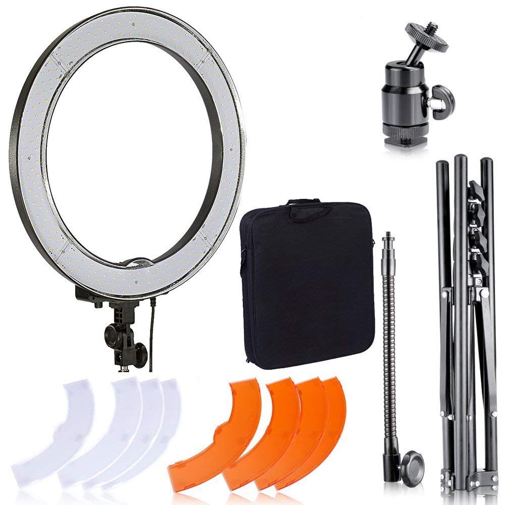 Ultimaxx 18'' Inch Dimmable 240 LED Ring Light Kit, Light Stand, Color ...
