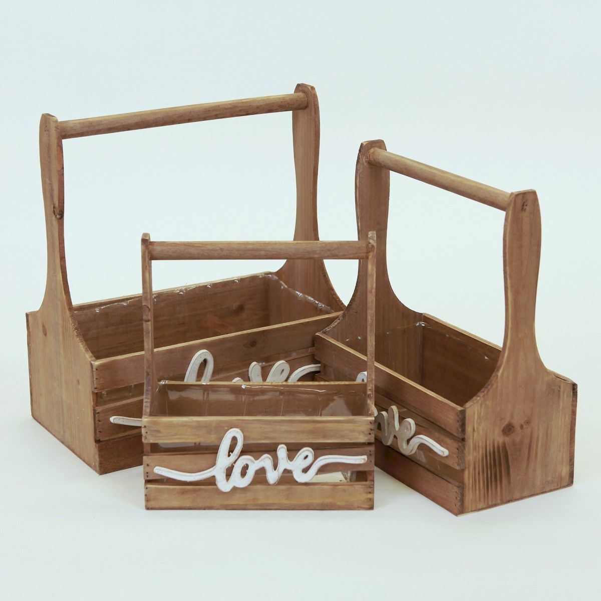 Set Of 3 Tool Box Shape With 'Love' Crates - Walmart.com