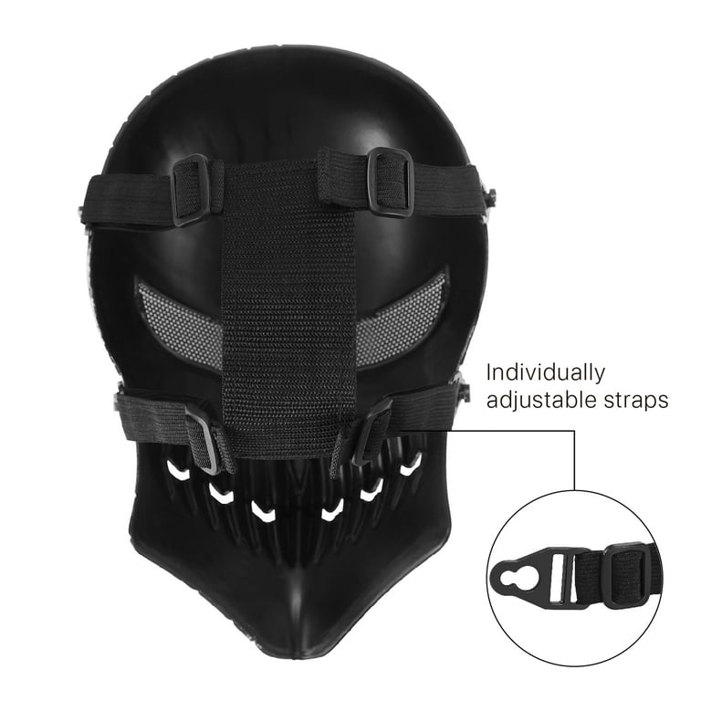 Black Half Face Mask Costume Halloween Airsoft Skull Mask