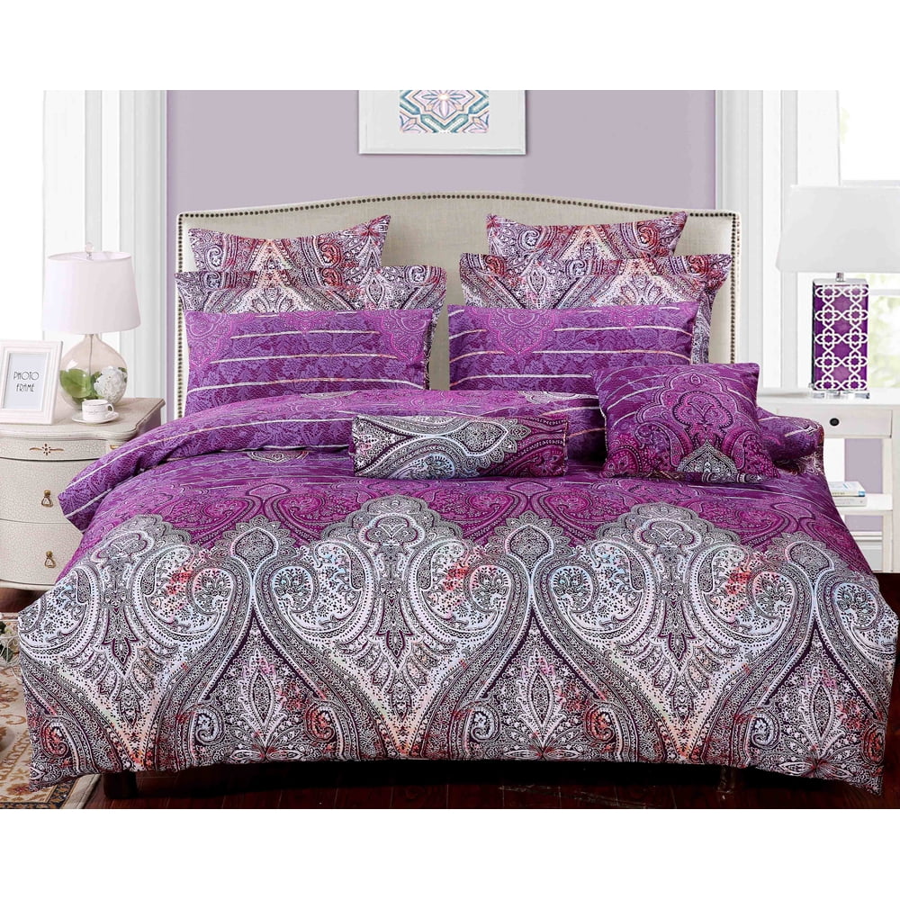 Swanson Beddings Royal Paisley 5-Piece Luxury 100% Cotton Bedding Set ...