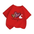 Krdevn Girls Leopard Heart Print Short Sleeve Round Neck T-Shirt Size:3 ...