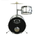 GP Percussion 3-Piece Complete Junior Drum Set, Metallic Silver ...
