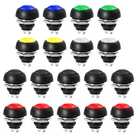 Dyfrio 18pcs 12MM Momentary Push Button Switch Waterproof Horn Switch ...