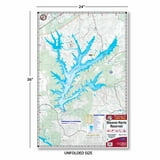 Kingfisher Maps Waterproof Lake Map Shearon Harris Reservoir NC, 24” x ...