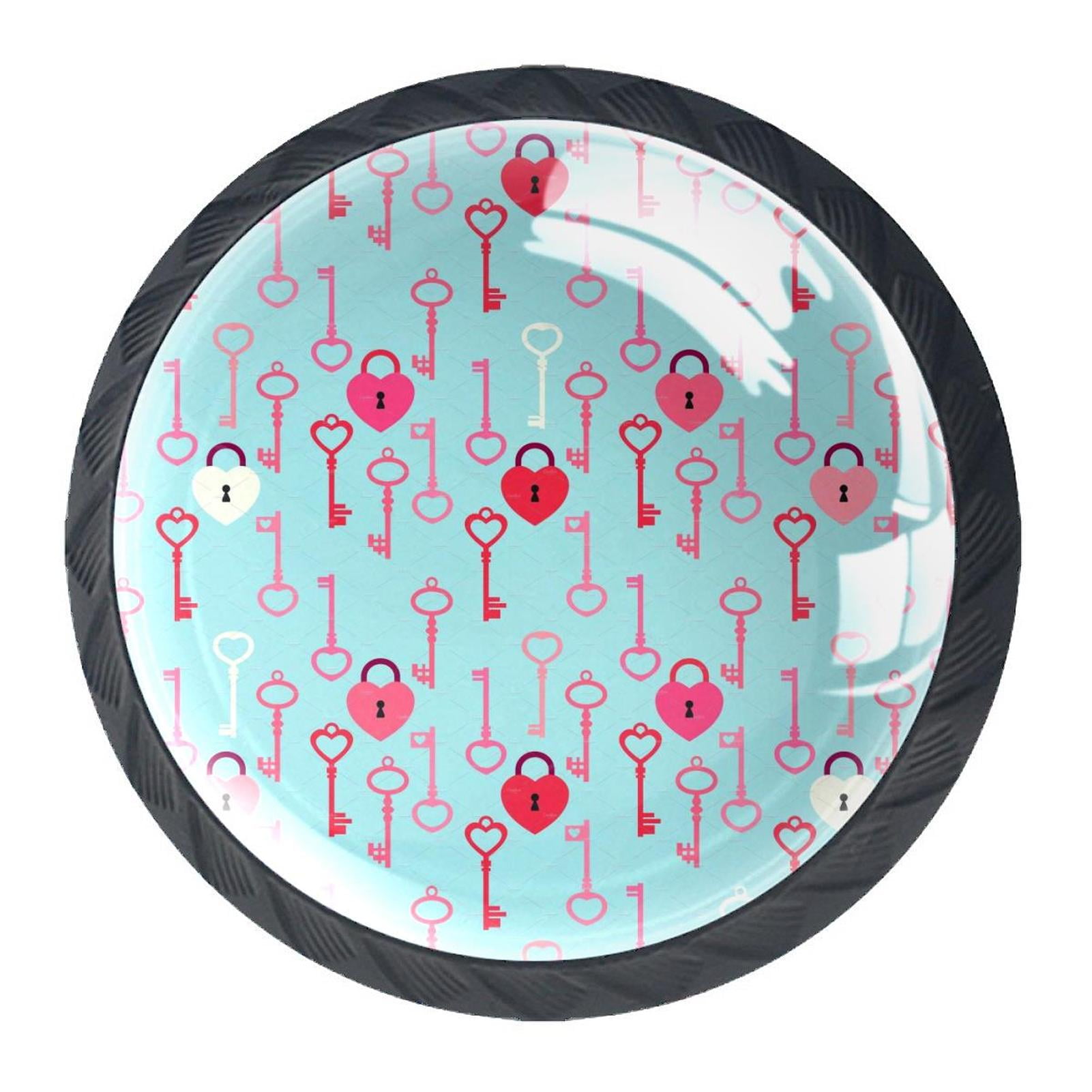 4 Pcs Lock and Key Knobs for Kitchen Cabinet Cupboard Dresser Bookcase ...