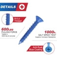 3/16" x 1-1/4" Concrete Screw Anchor,Phillips/Square Flat Head, Drill ...