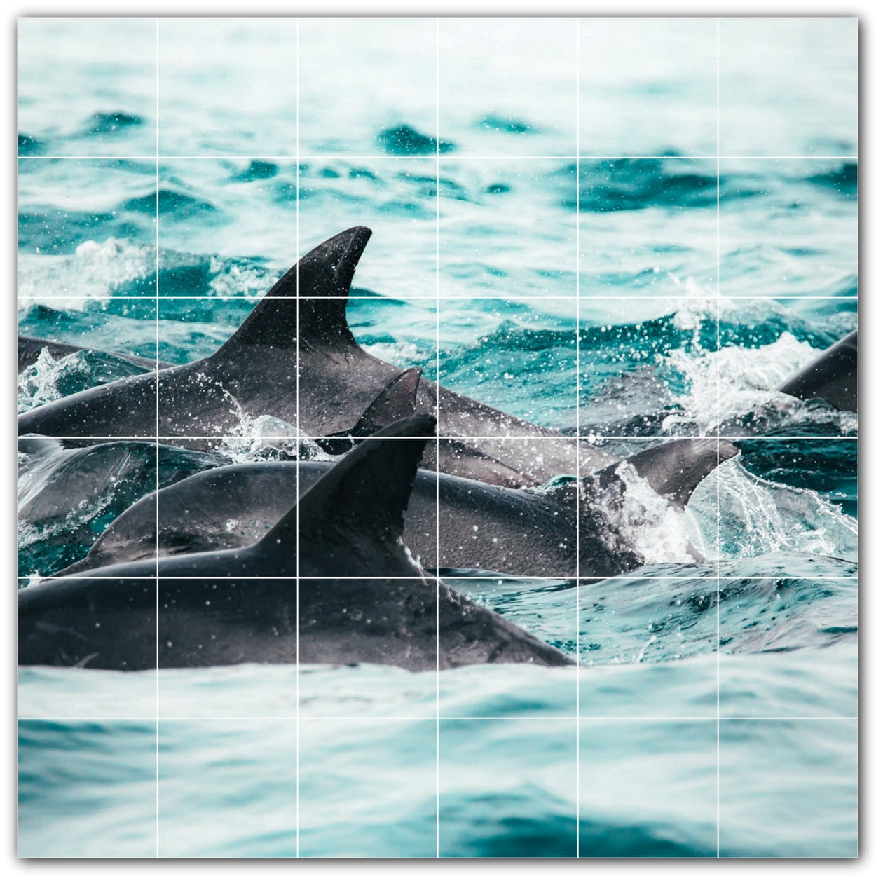 Picture-Tiles.com: Dolphin Ceramic Tile Wall Mural WAL500531-66L. 48"W ...