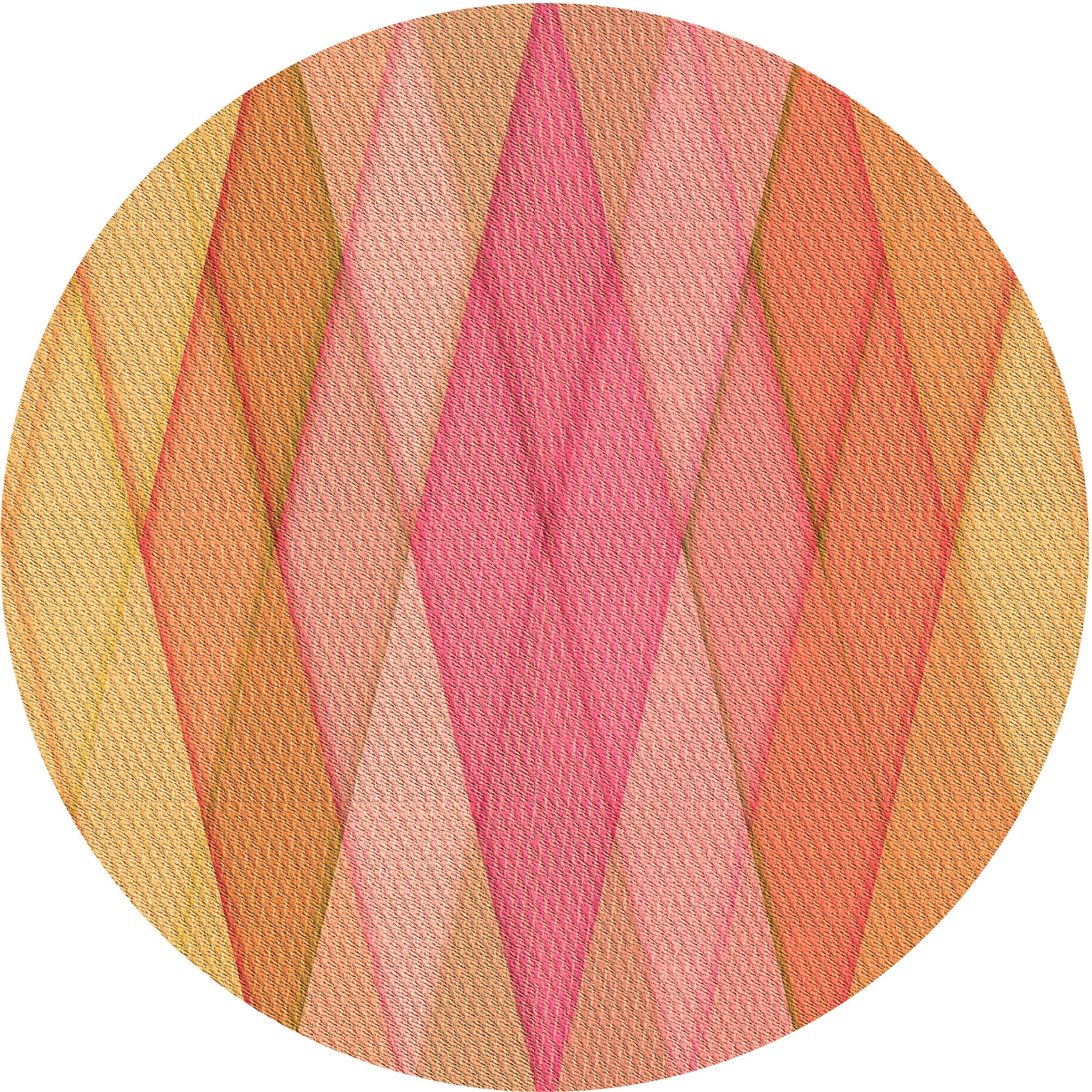 Ahgly Company Machine Washable Indoor Round Transitional Bright Orange ...