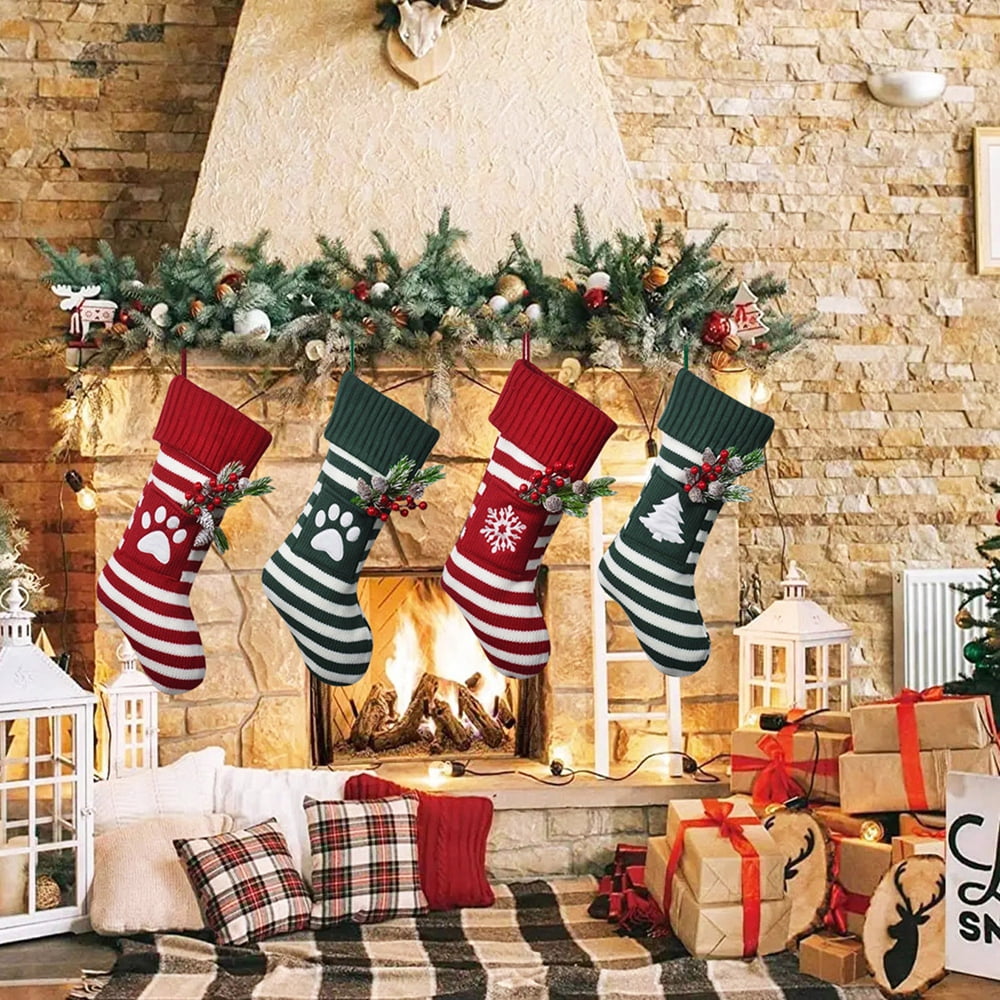 Handmade Knitted Christmas Stockings