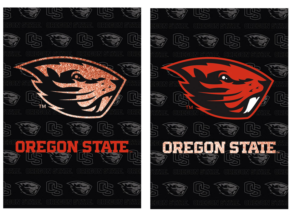 Oregon State University Beavers Two Sided Glitter Accented House Flag ...