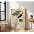 Affixzi Black Cat Japandi Print – Ukiyo-e Cat Wall Art, Lotus Pond ...