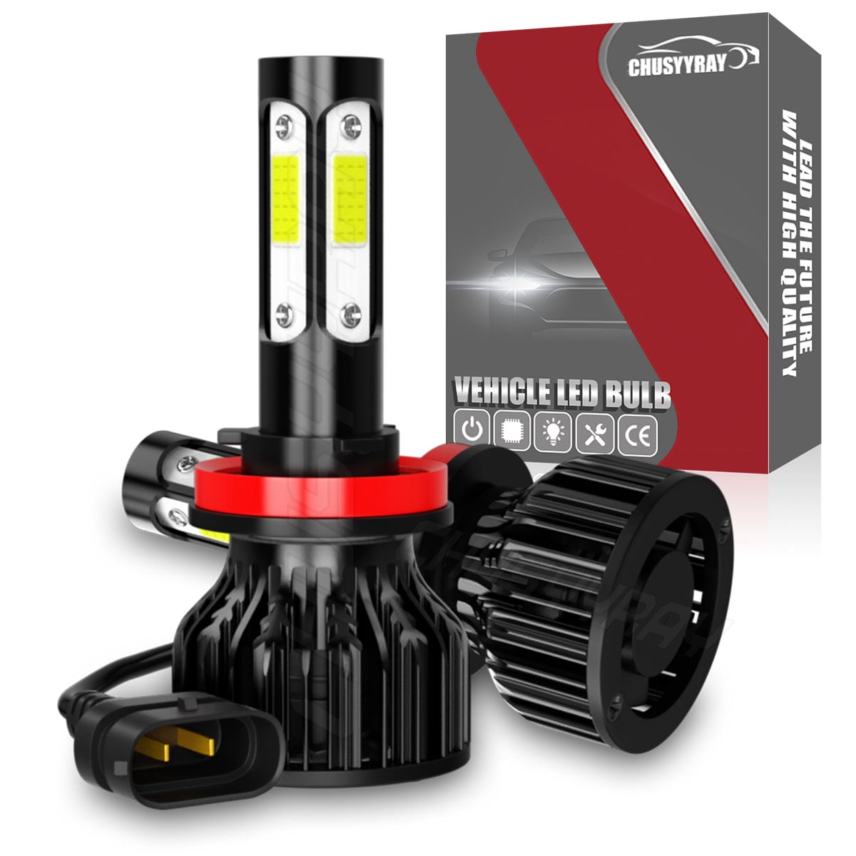 CHUSYYRAY H11 Combo LED Headlight Kits Bulb 6000K White High/Low Beam ...