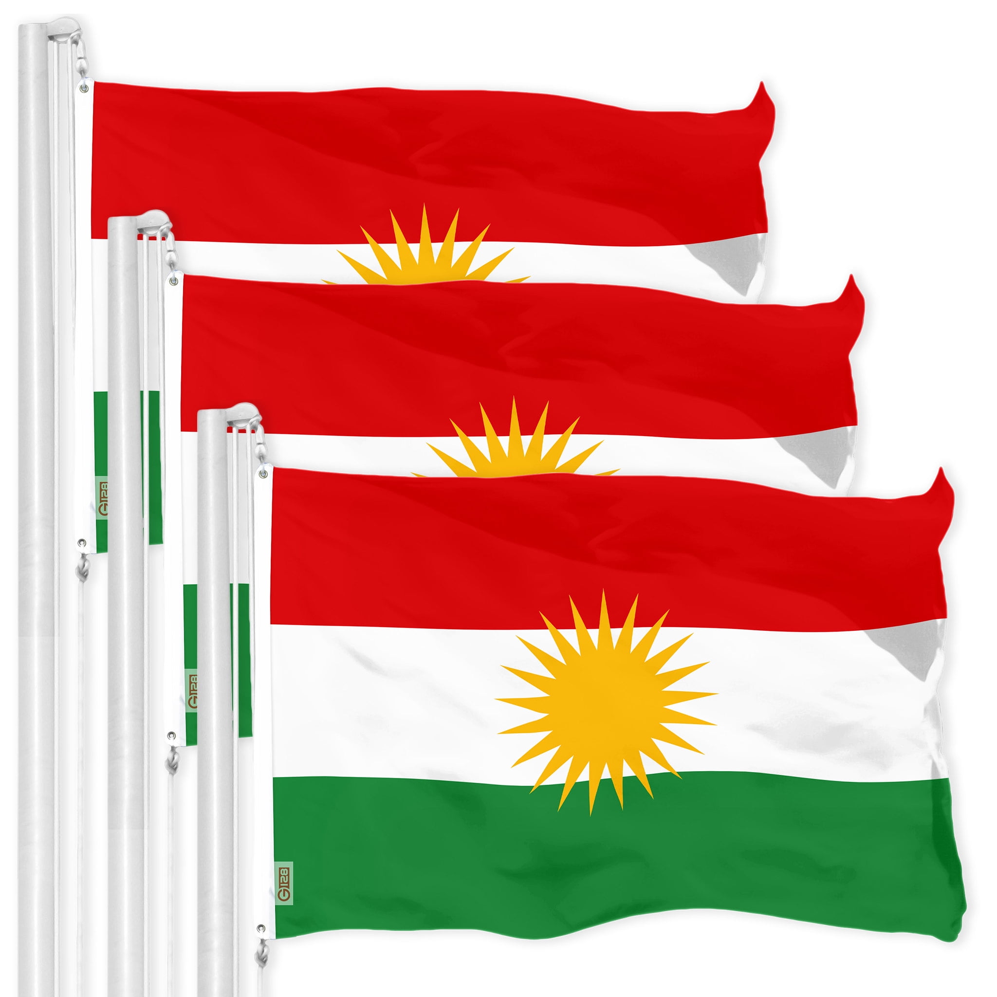G128 3 Pack: Kurdistan Region Flag | 3x5 Ft | LiteWeave Pro Series ...