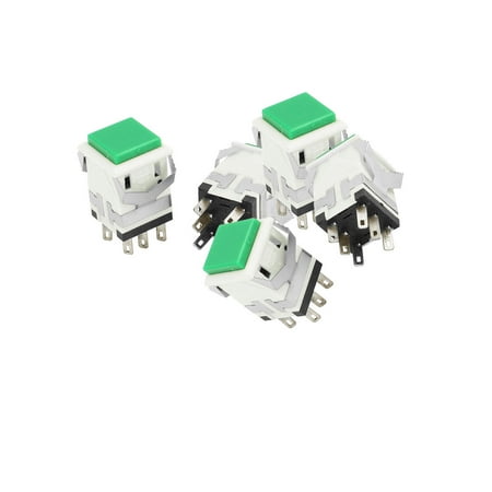 250V/3A 125V/6A 6 Pin DPDT Latching Green Cap Square Push Button Switch 5 Pcs | Walmart Canada