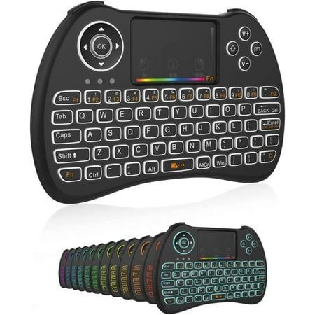 Mini Wireless Keyboard,H9 Pro Mini Keyboard with Touchpad,Colorful ...
