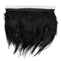 Uxcell Rooster Feather Trim Fringe, 5 Yards 3-5" Natural Fluffy Feather ...