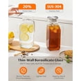 2-Pack 68oz Square Glass Water Pitcher with Lid – Borosilicate Carafes ...