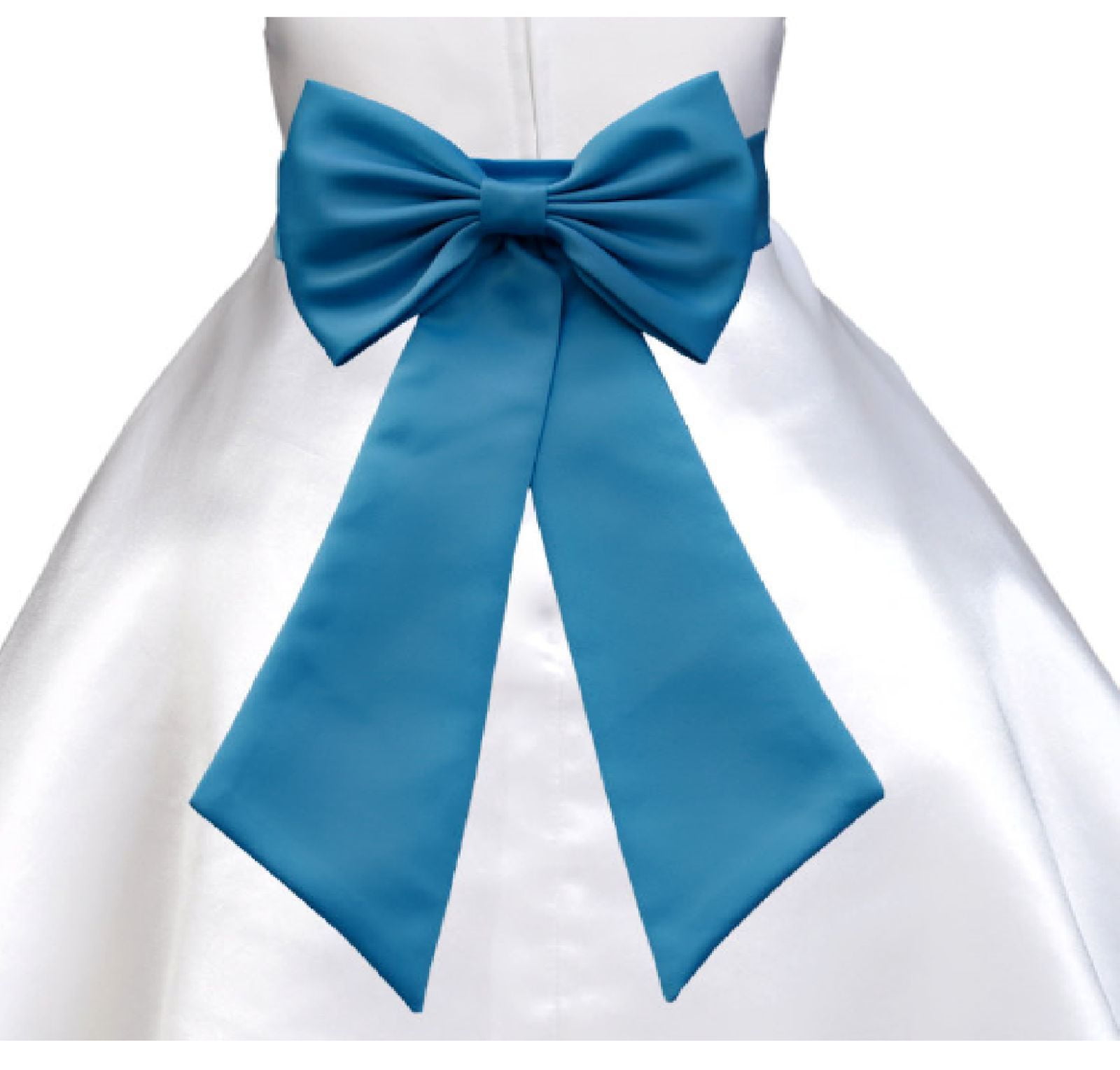 Wedding Satin Tiebow Sash Bow Tie Sash with Velcro Closure 2 pcs Set ...