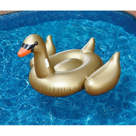 Swimline Giant Golden Goose Inflatable Swimming Pool Riding Float ...