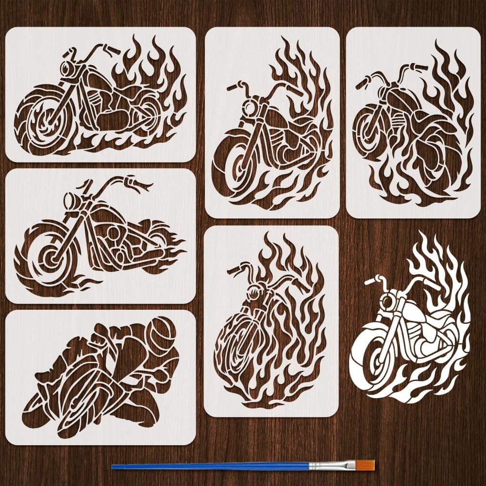 Click here for Nobrand 6pcs Motorcycle Flame Painting Stencil Wit... prices